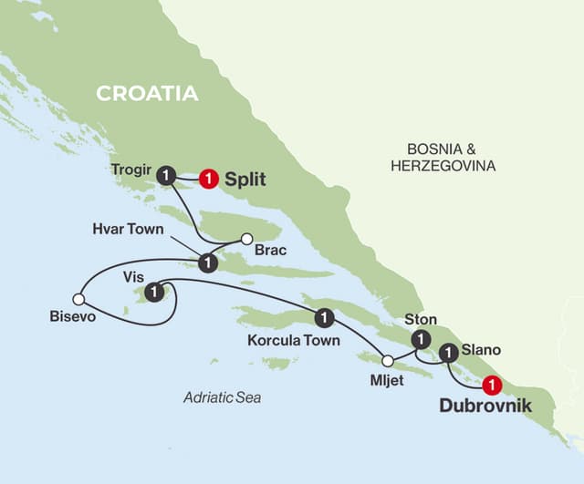8-Day Dubrovnik to Split Cruise 2026 - Dubrovnik to Split