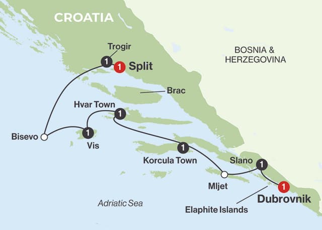 Croatian Escape Deluxe One Way 2025 (Split - Dubrovnik) - Cruise Croatia